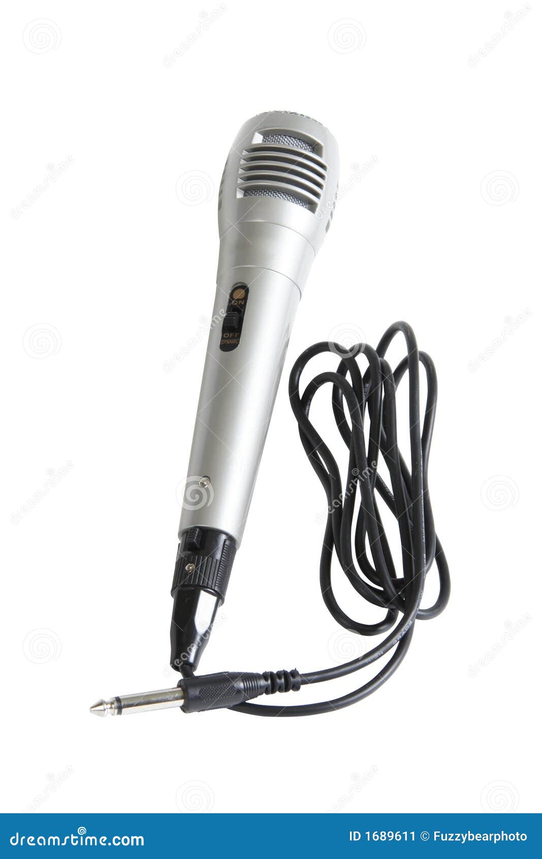 Silver microphone isolated stock image. Image of close - 1689611