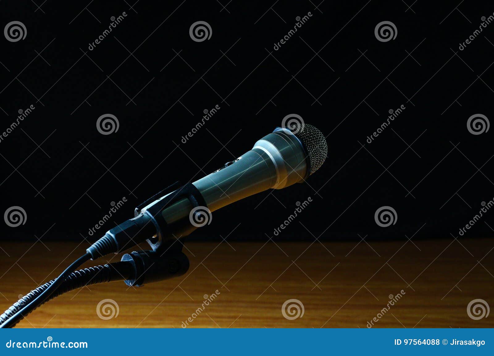 Silver Microphone and Stand Stock Photo - Image of concert, stand: 97564088