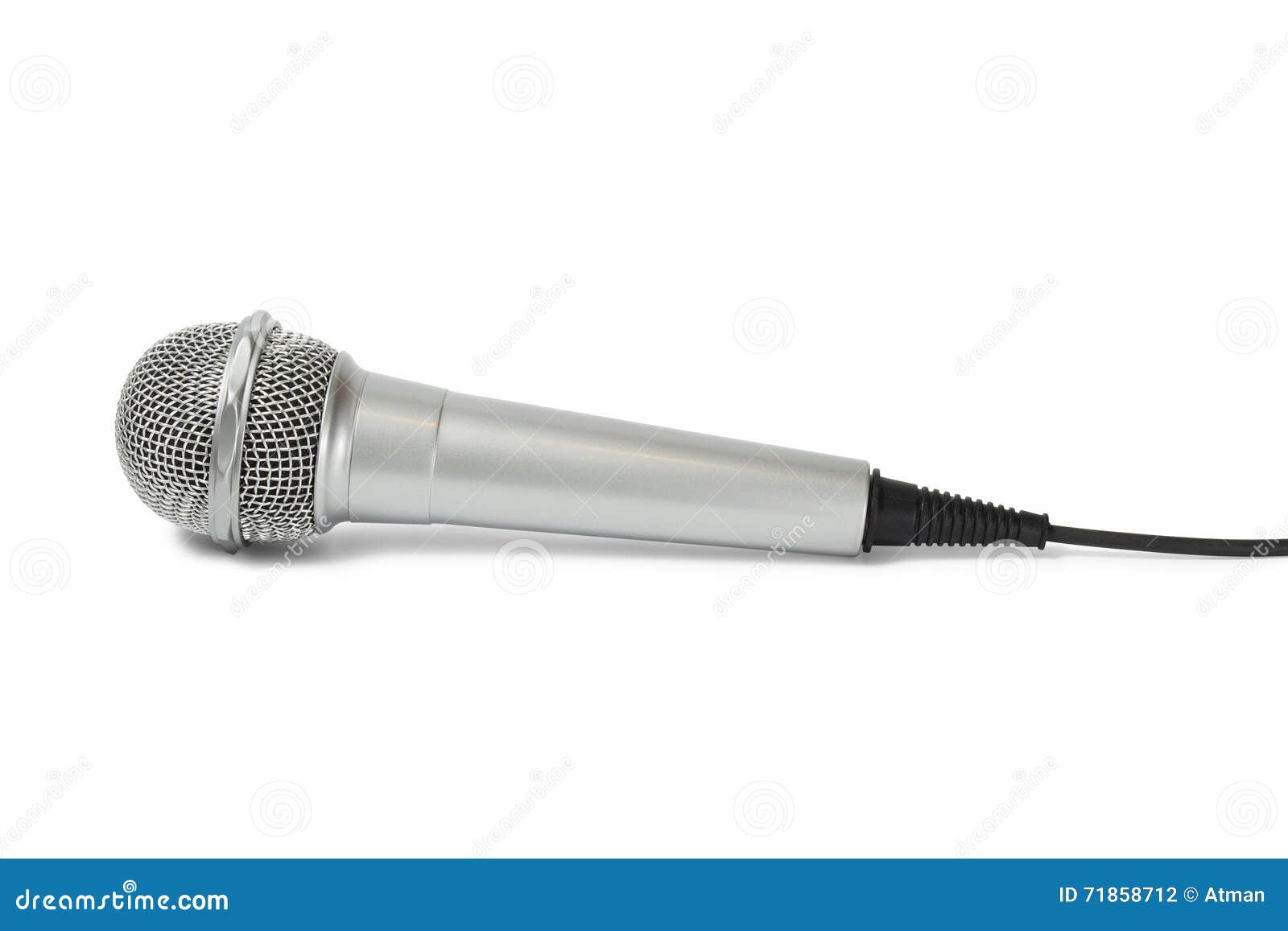 Silver microphone on white stock photo. Image of microphone - 71858712