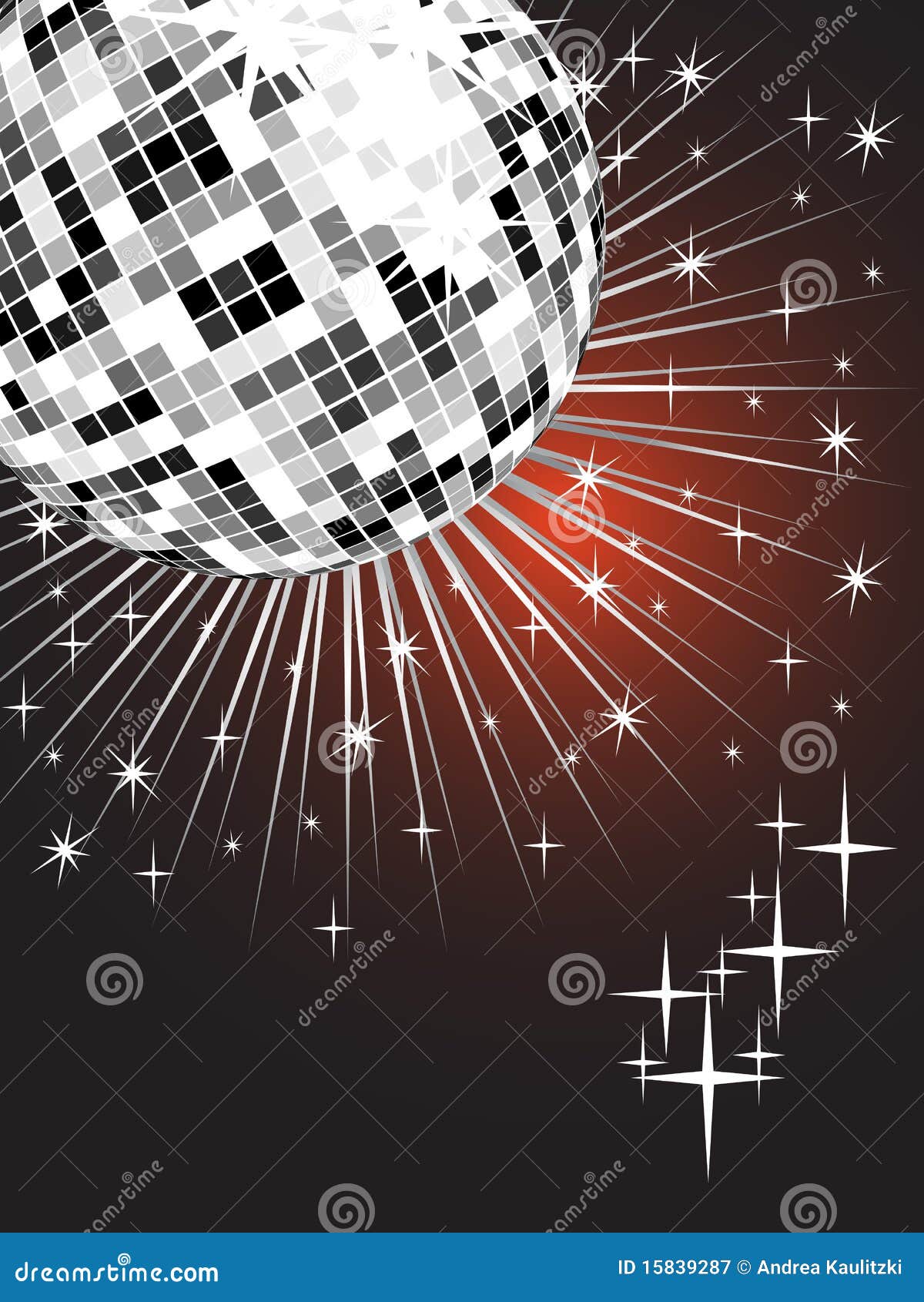 Silver mirror ball stock vector. Illustration of pattern - 15839287