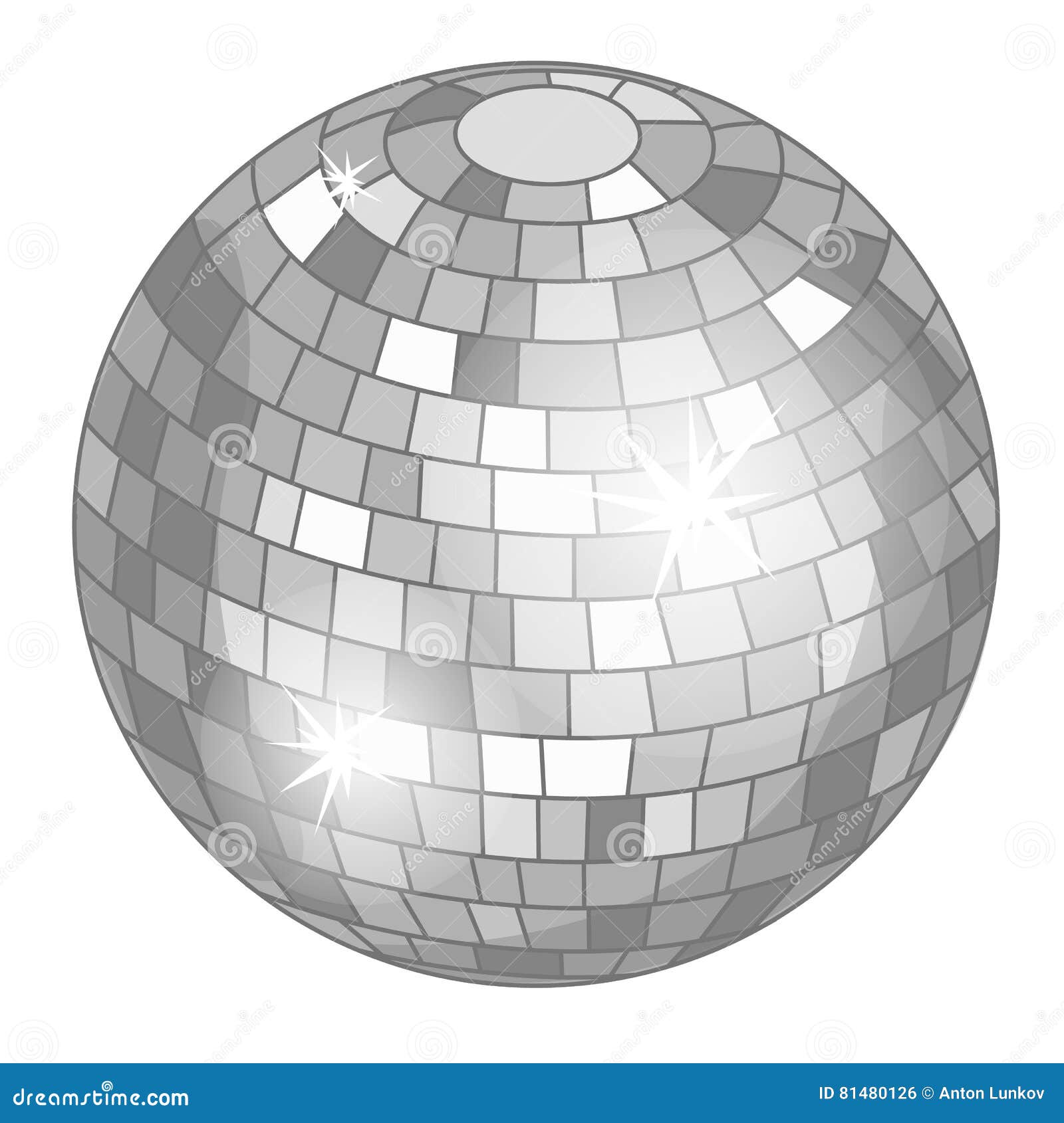 Silver Mirror Ball or Discoball for Party. Vector Stock Vector ...