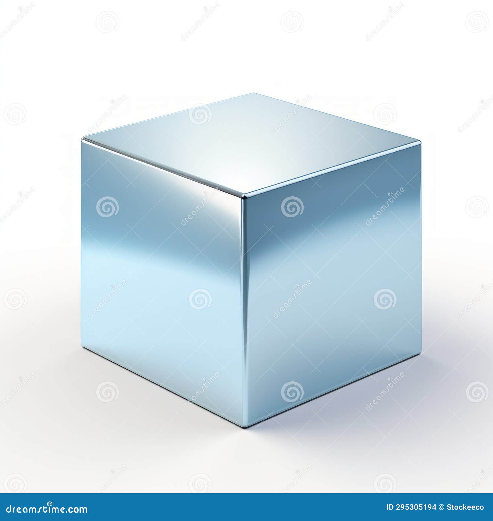 Shiny Silver Cube Isolated on White Background Stock Illustration ...