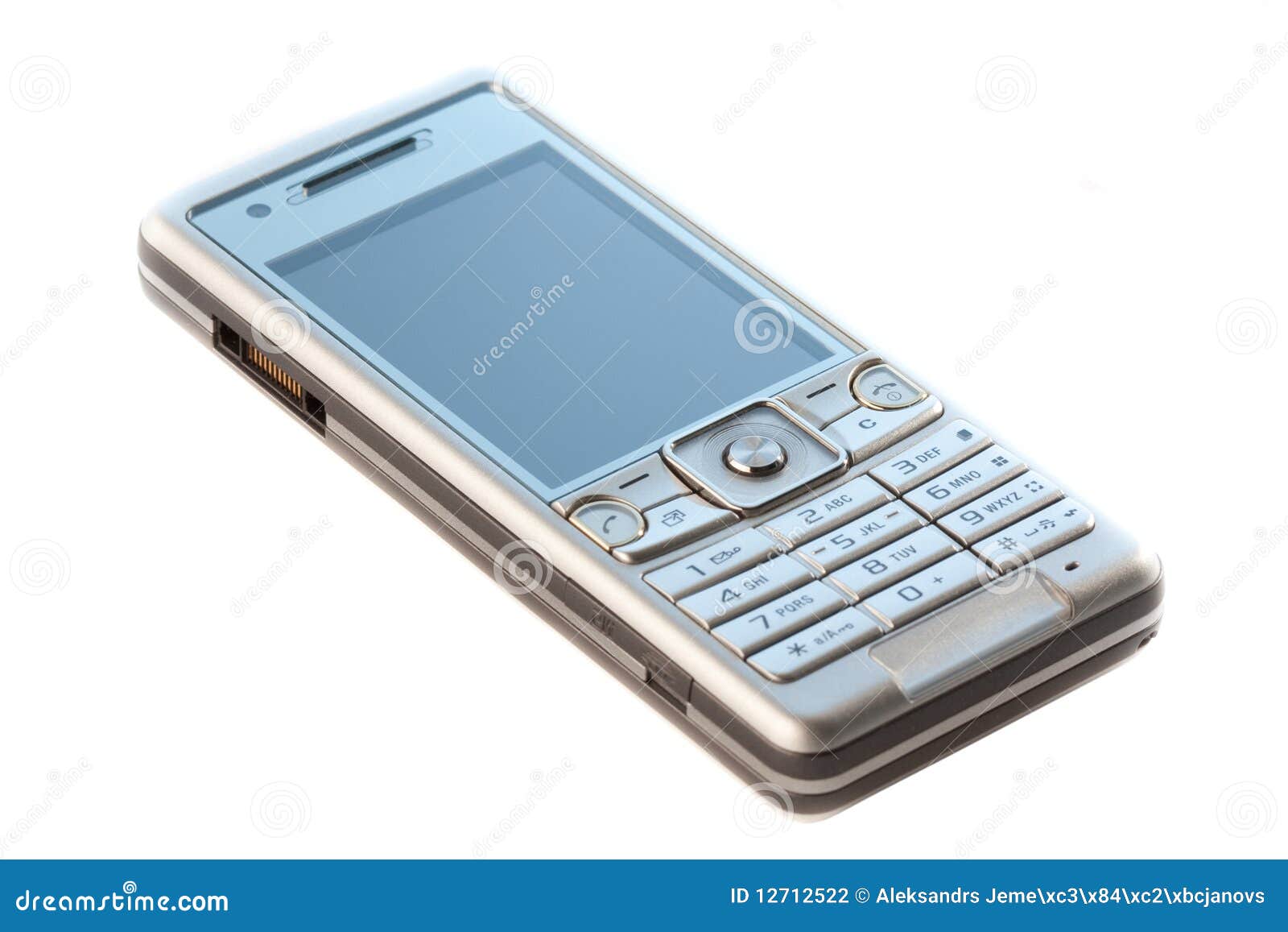 Silver mobile phone stock photo. Image of single, digital - 12712522