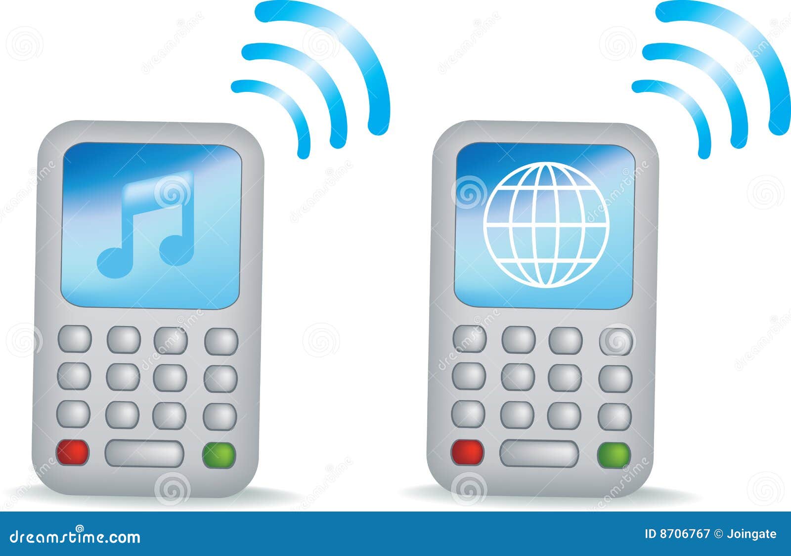 Silver mobile phone stock vector. Illustration of modern - 8706767