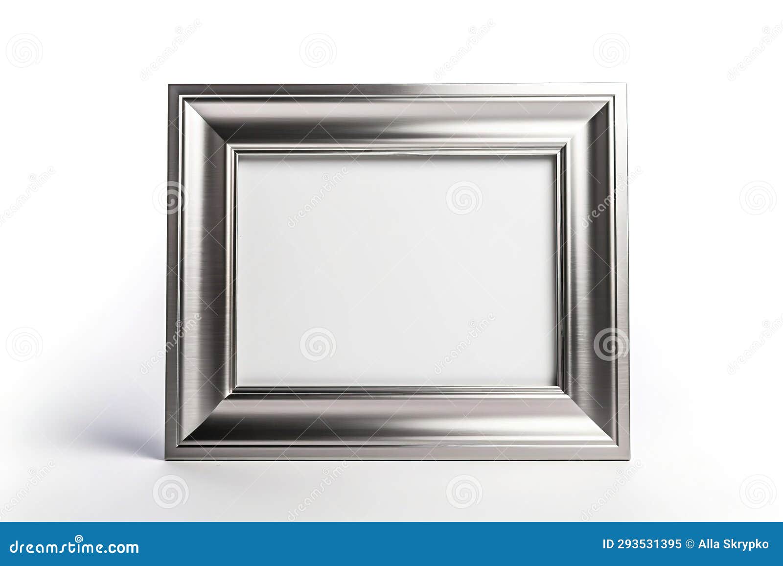 Silver Modern Photo Frame on a White Background Stock Illustration ...