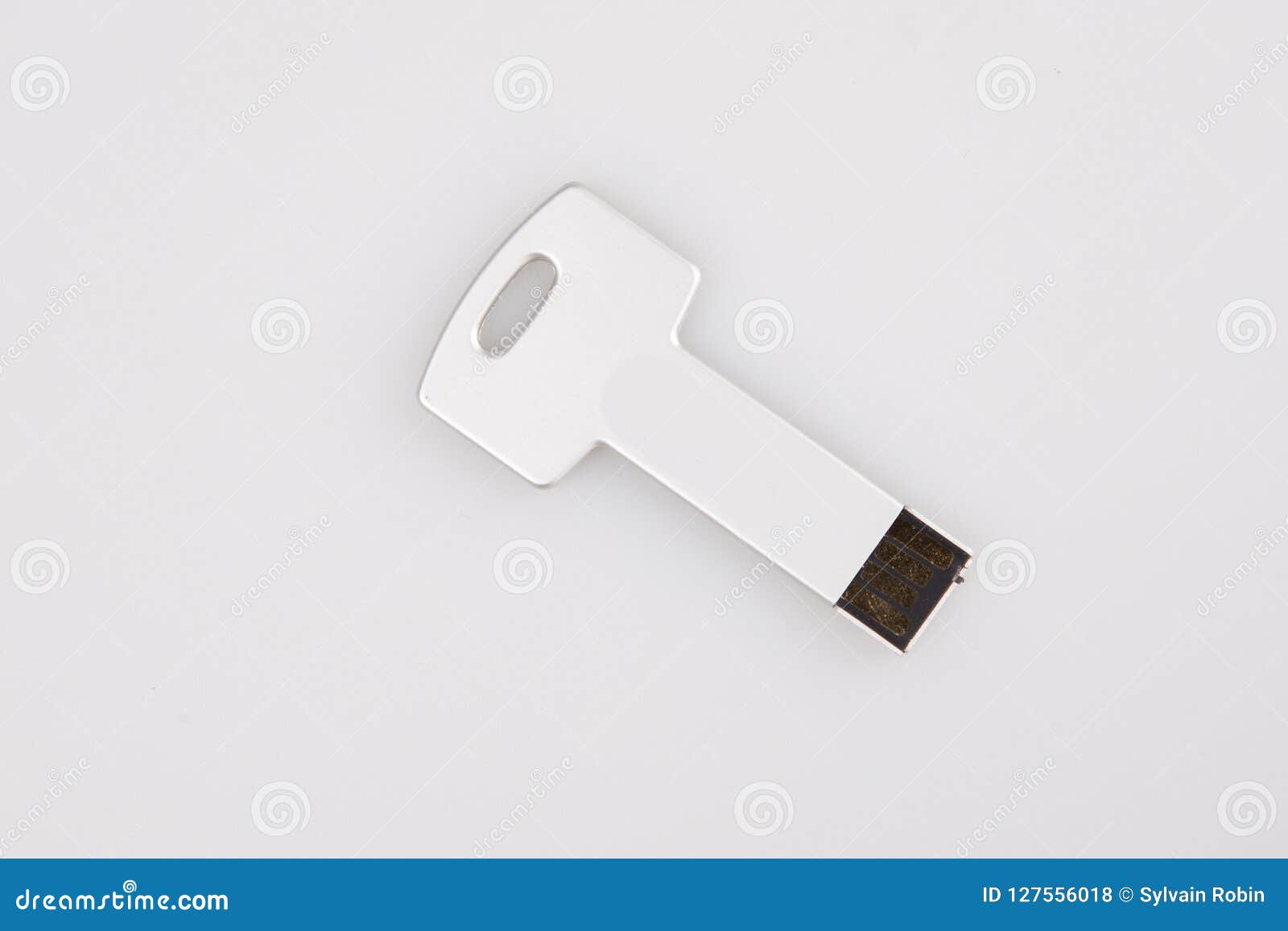 Silver Modern USb Stick Shaped Like a Key Stock Photo - Image of drive ...