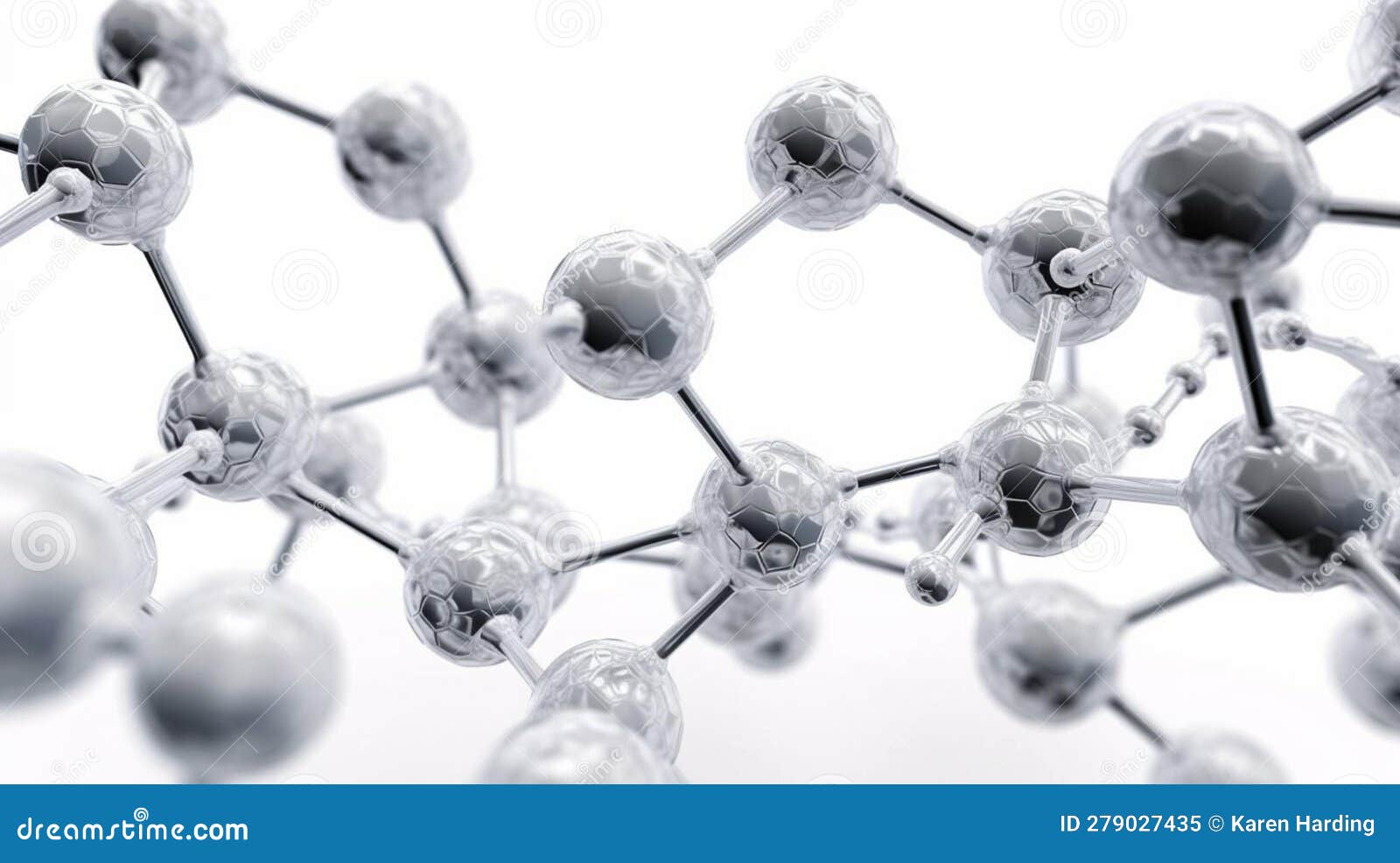 Silver Molecular Structure on White Background Stock Illustration ...