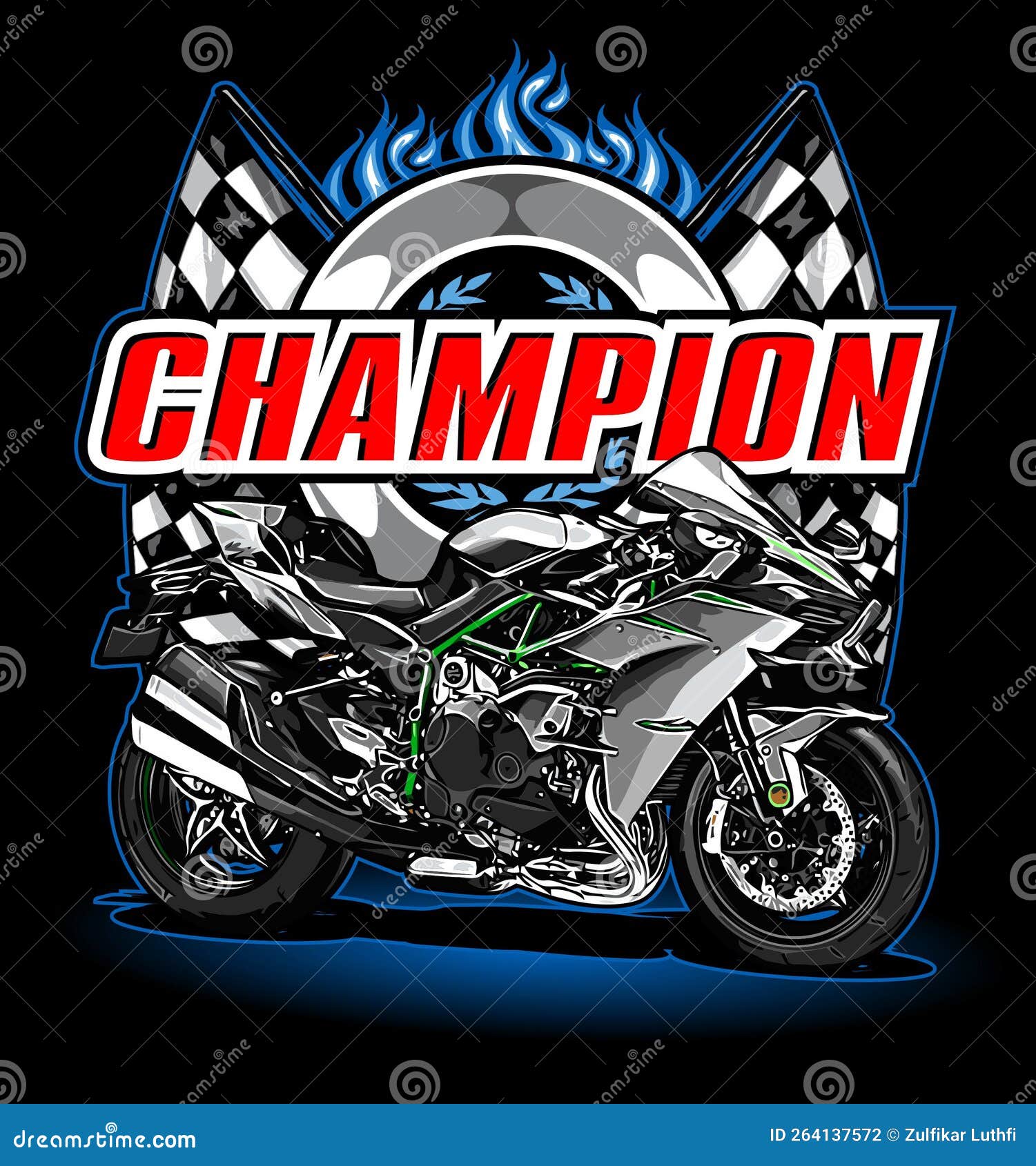 Silver Motorbike Racing Flag Stock Vector - Illustration of race, shiny ...