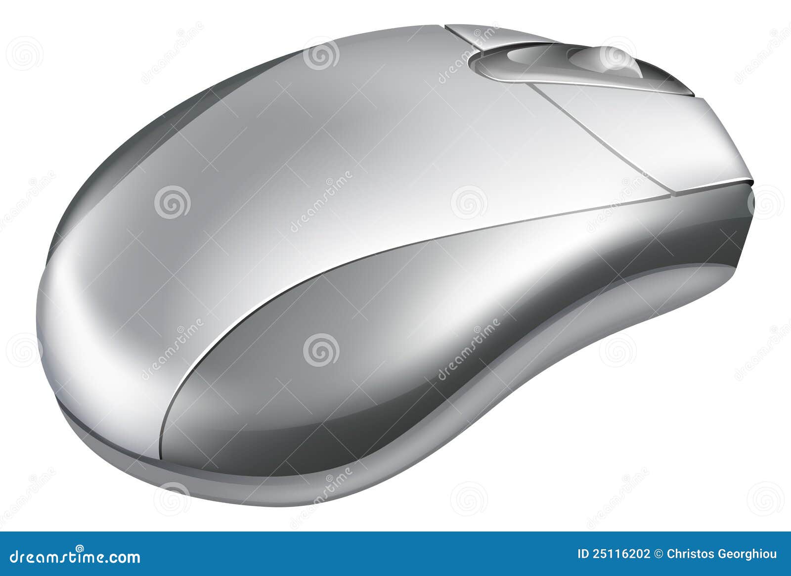 Silver Mouse Illustration stock vector. Illustration of photorealistic ...