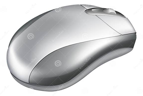 Silver Mouse Illustration stock vector. Illustration of photorealistic ...