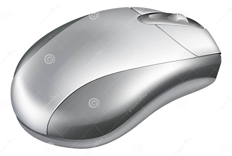 Silver Mouse Illustration stock vector. Illustration of photorealistic ...