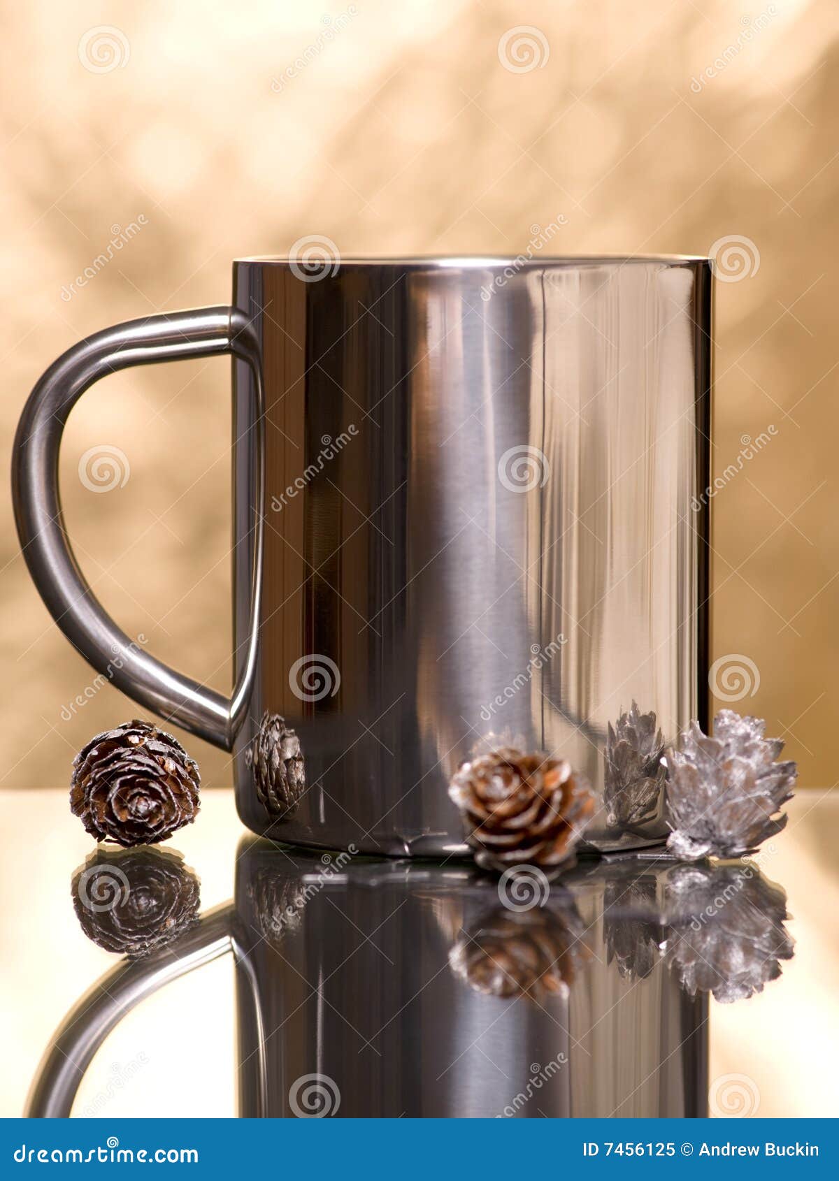 Silver mug stock image. Image of metal, gold, silver, chrome - 7456125