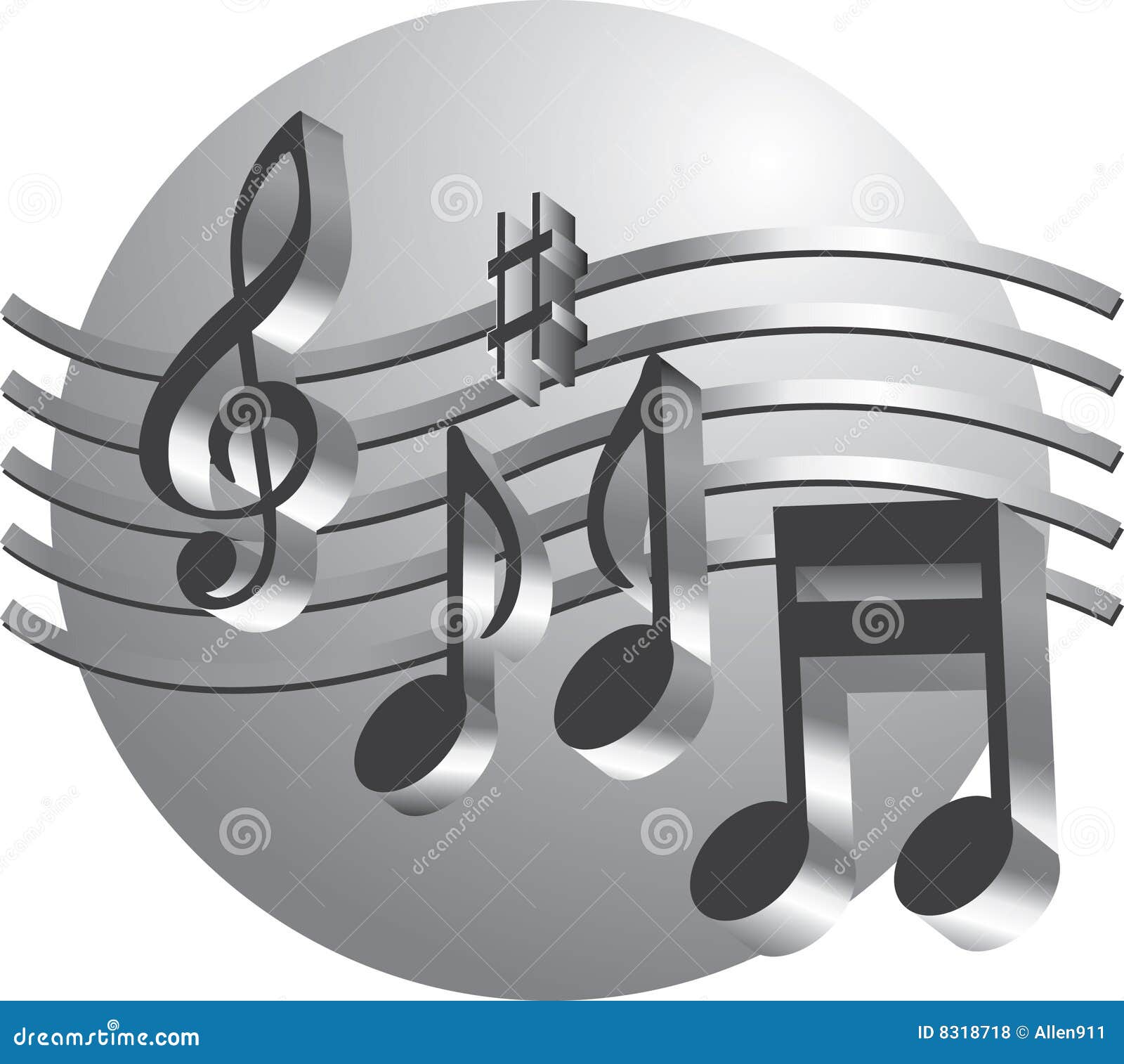 Silver Music Notes Png