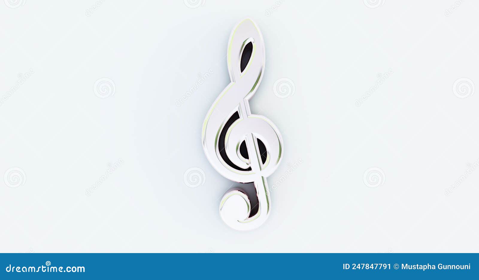 Silver Music Notes Isolated on White Background, Stock Illustration ...