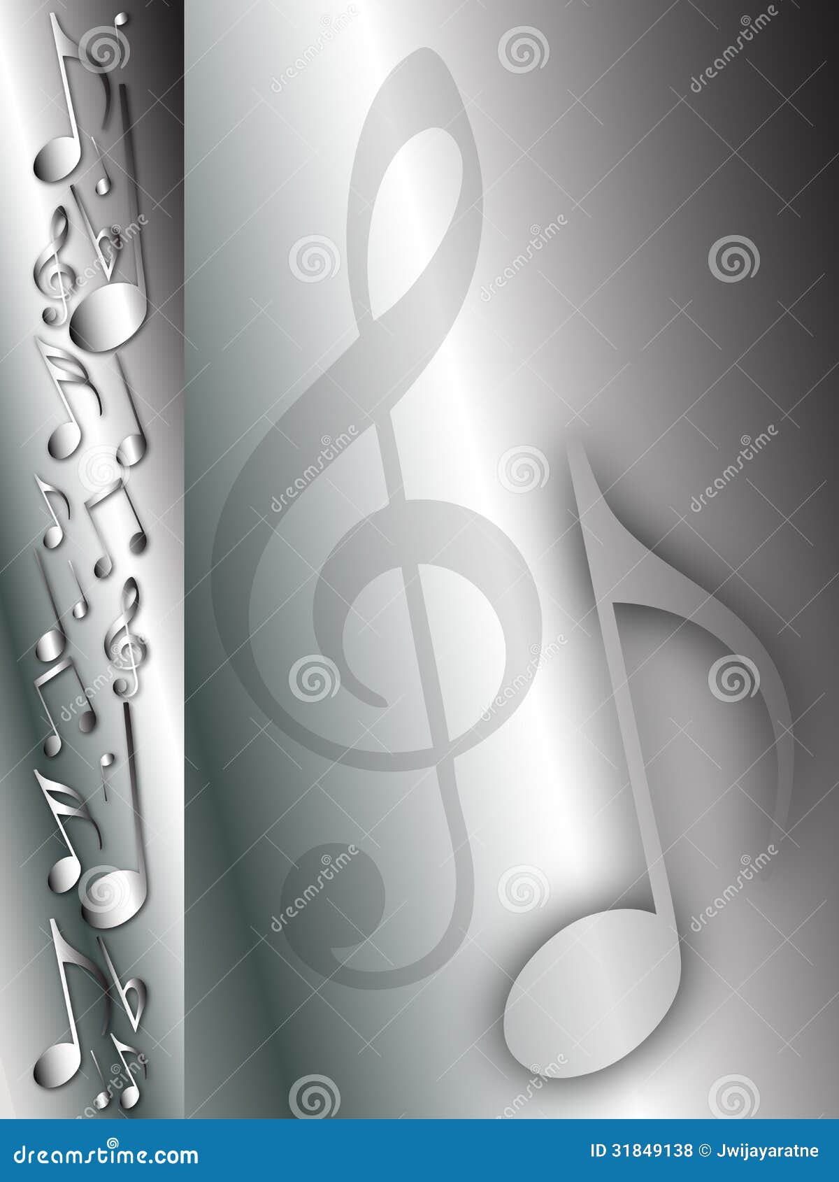 Silver Music Sheet Background Stock Vector - Illustration of note ...