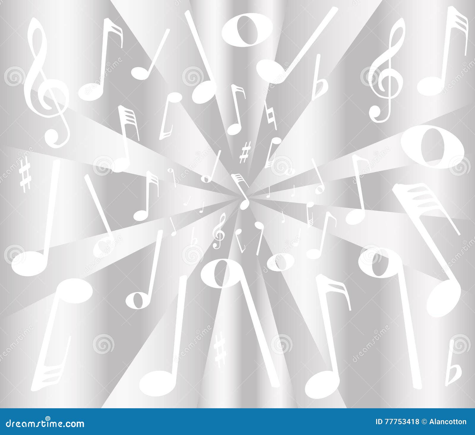 Silver Musical Notes Background Stock Vector - Illustration of notation ...