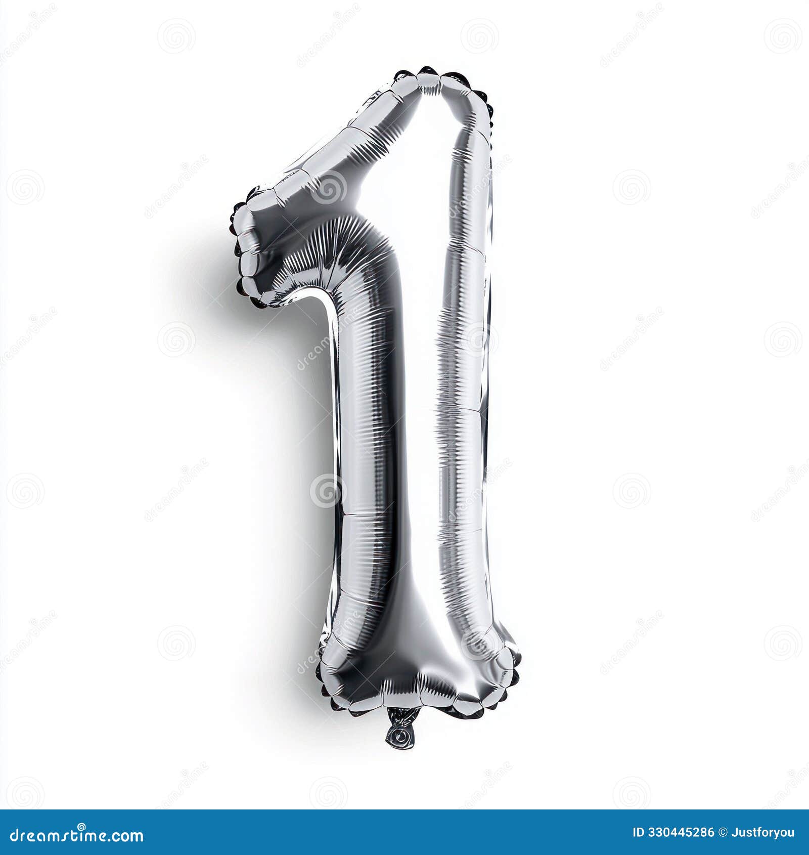 Silver Number 1 Balloon Isolated on White Background Stock Illustration ...
