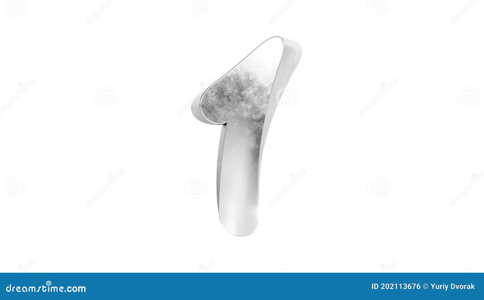 Silver Number 1. 3D Rendering of the One Number Stock Illustration ...
