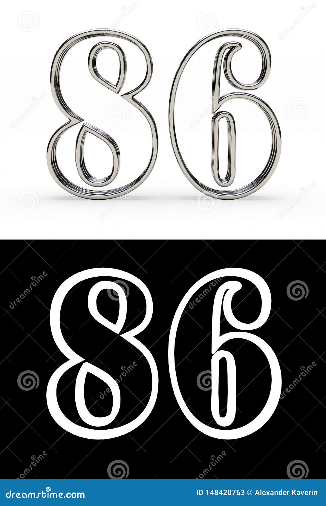Silver Number Eighty-six Years Stock Illustration - Illustration of ...