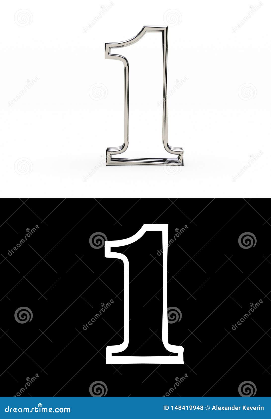 Silver number one year stock illustration. Illustration of celebration ...