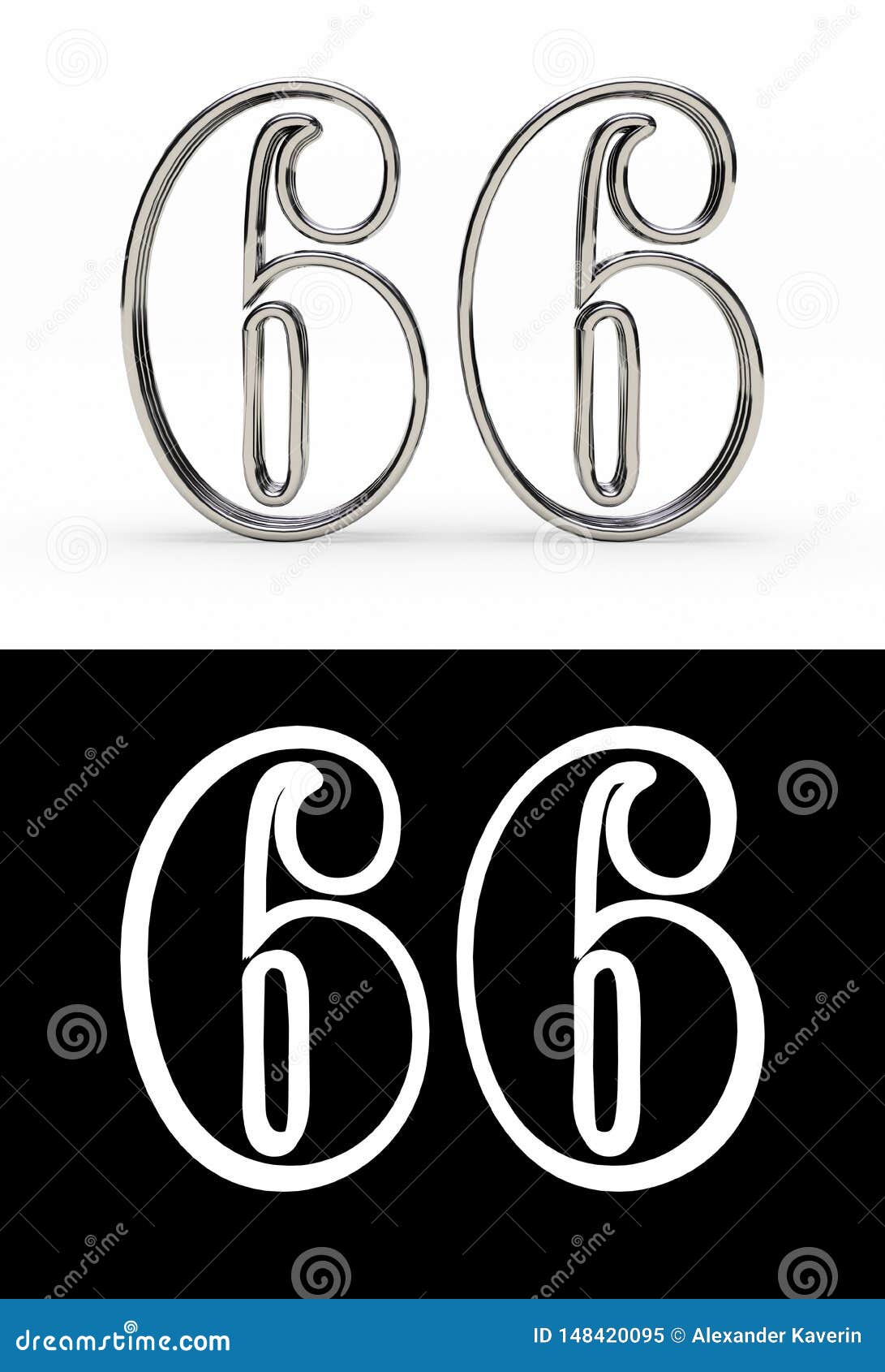 Silver Number Sixty-six Years Stock Illustration - Illustration of ...