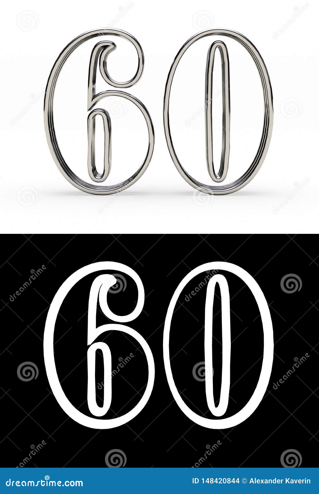 Silver number sixty years stock illustration. Illustration of greeting ...