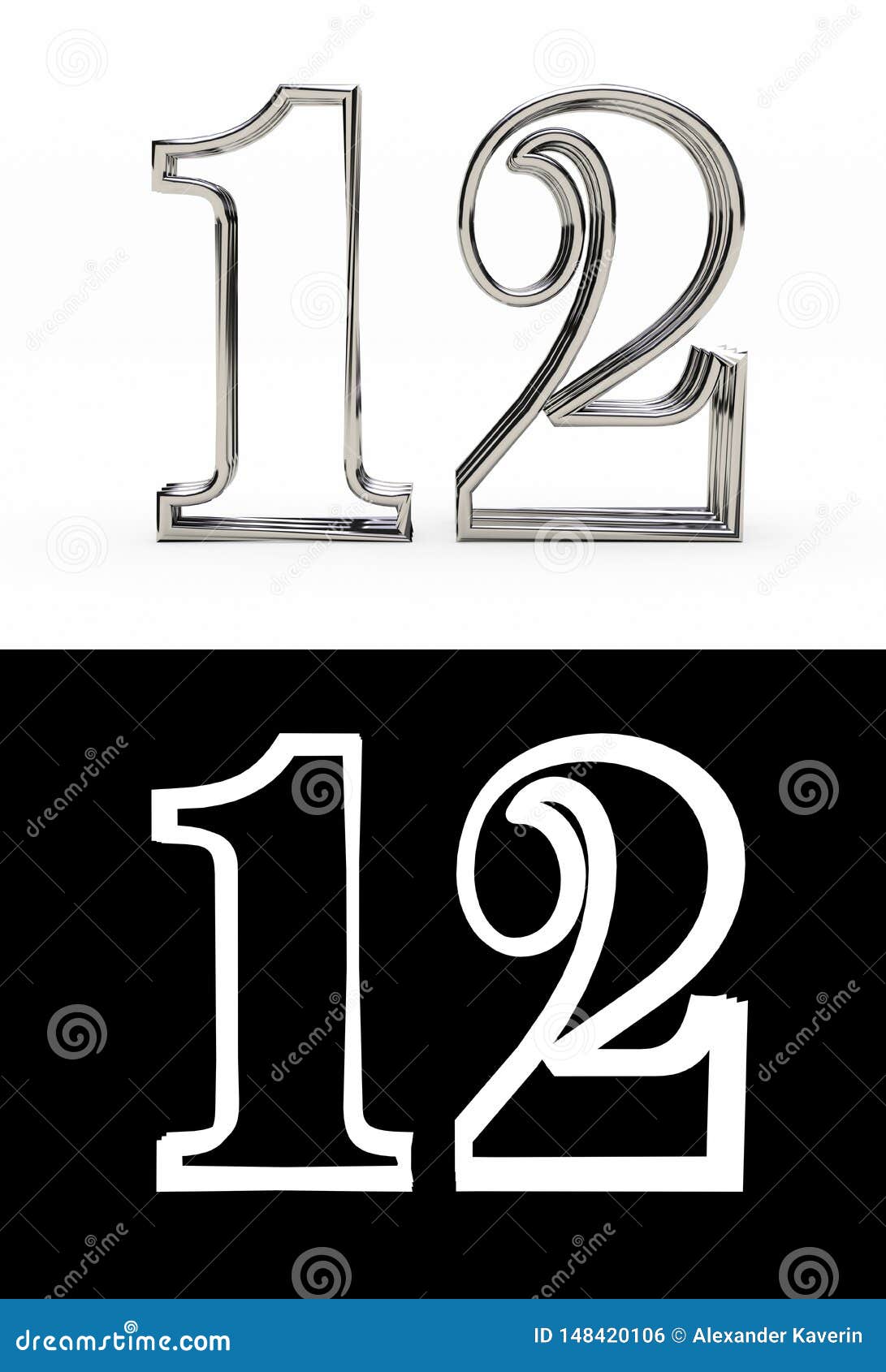 Silver number twelve years stock illustration. Illustration of party ...