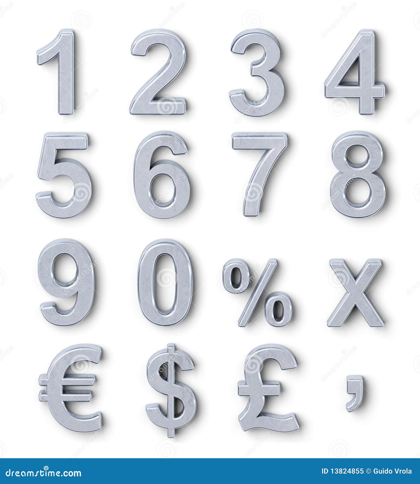 Silver numbers stock illustration. Illustration of sales - 13824855