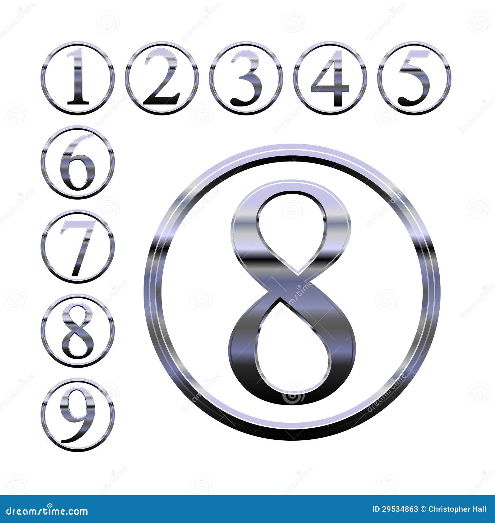 Silver Numbers stock vector. Illustration of design, expensive - 29534863