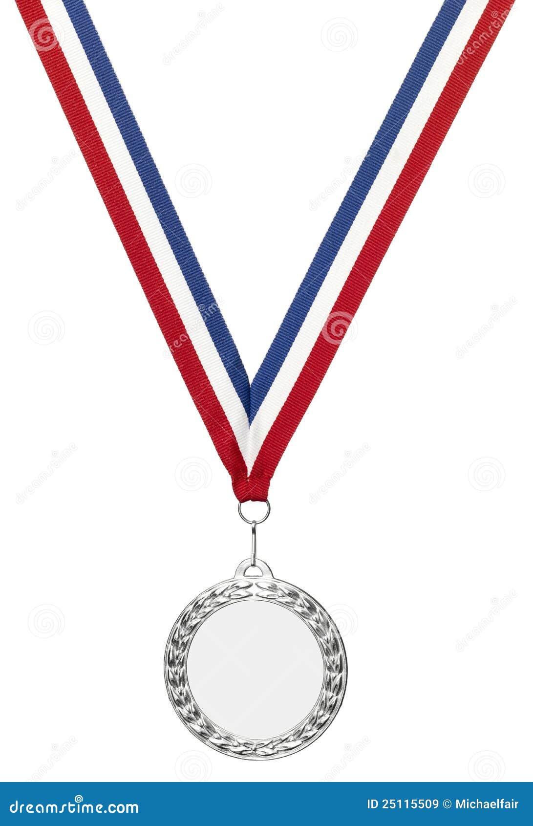 Silver Olympics Medal Blank with Clipping Path Stock Image - Image of ...