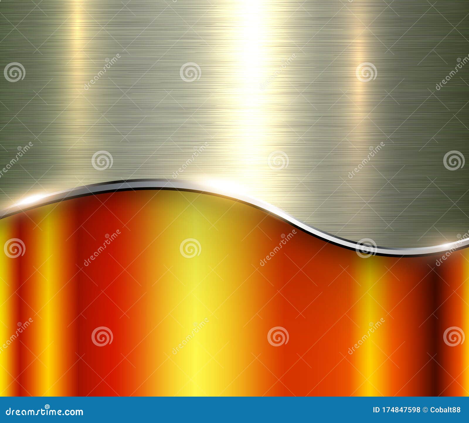 Silver Orange Metallic Background Stock Vector - Illustration of metal ...