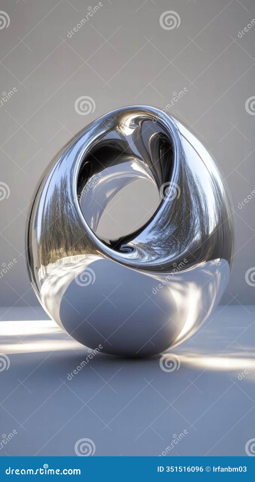 Silver Orb Reflects Light in Minimalist Setting, Modern Art and ...