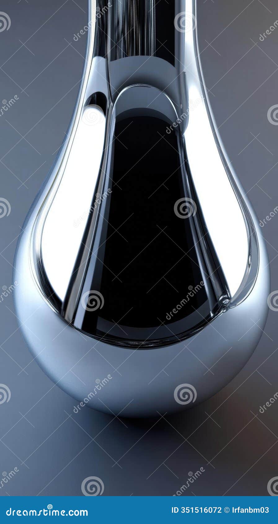 Silver Orb Reflects Light and Shadow, Modern Art Concept with ...