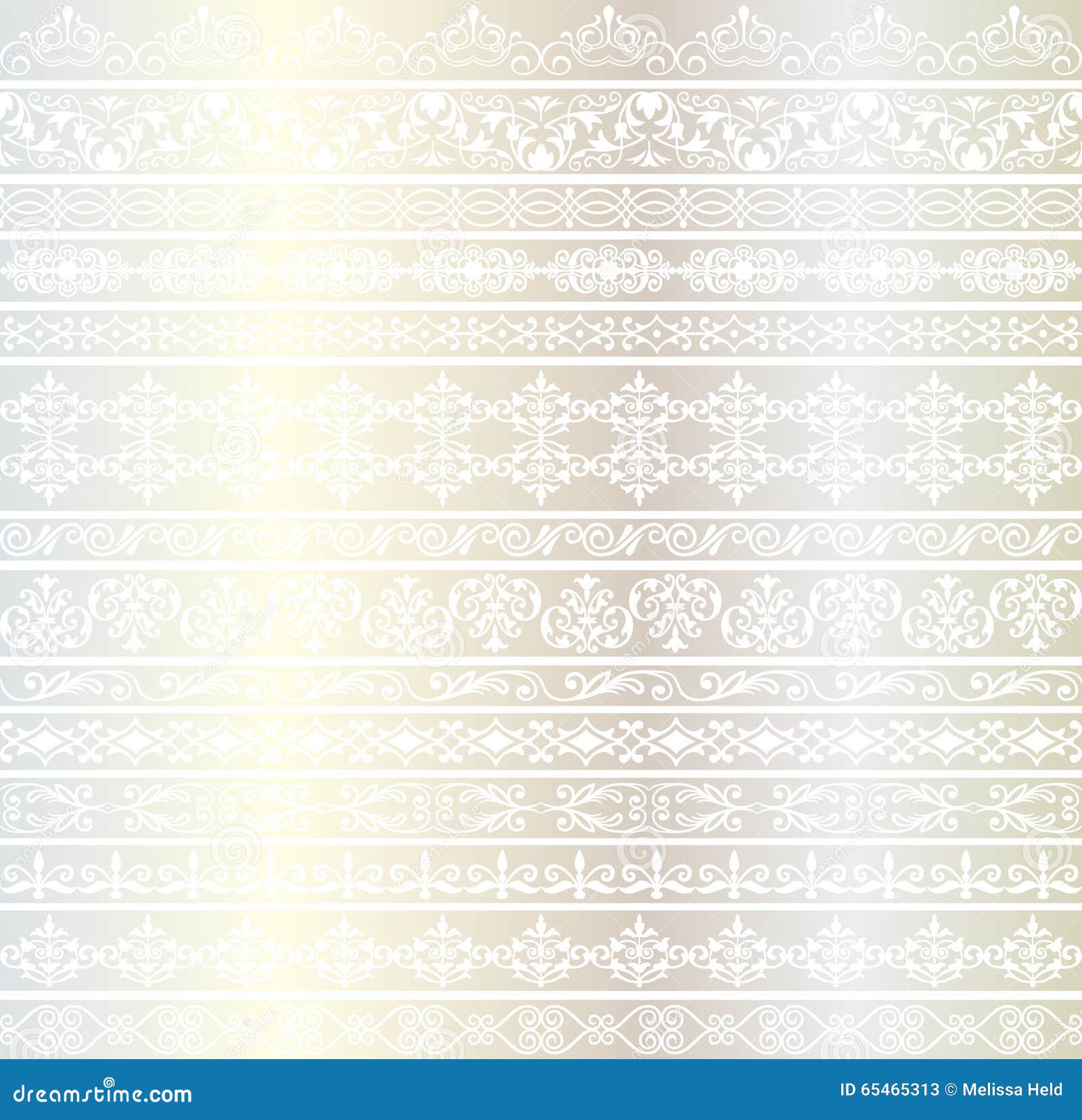 Silver Ornate Border Patterns Stock Illustration - Illustration of ...