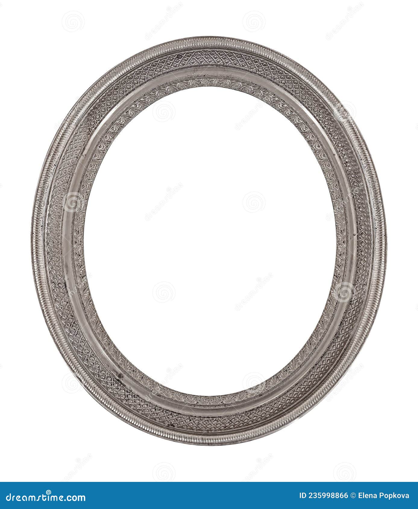 Silver Oval Frame for Paintings, Mirrors or Photo Isolated on White ...