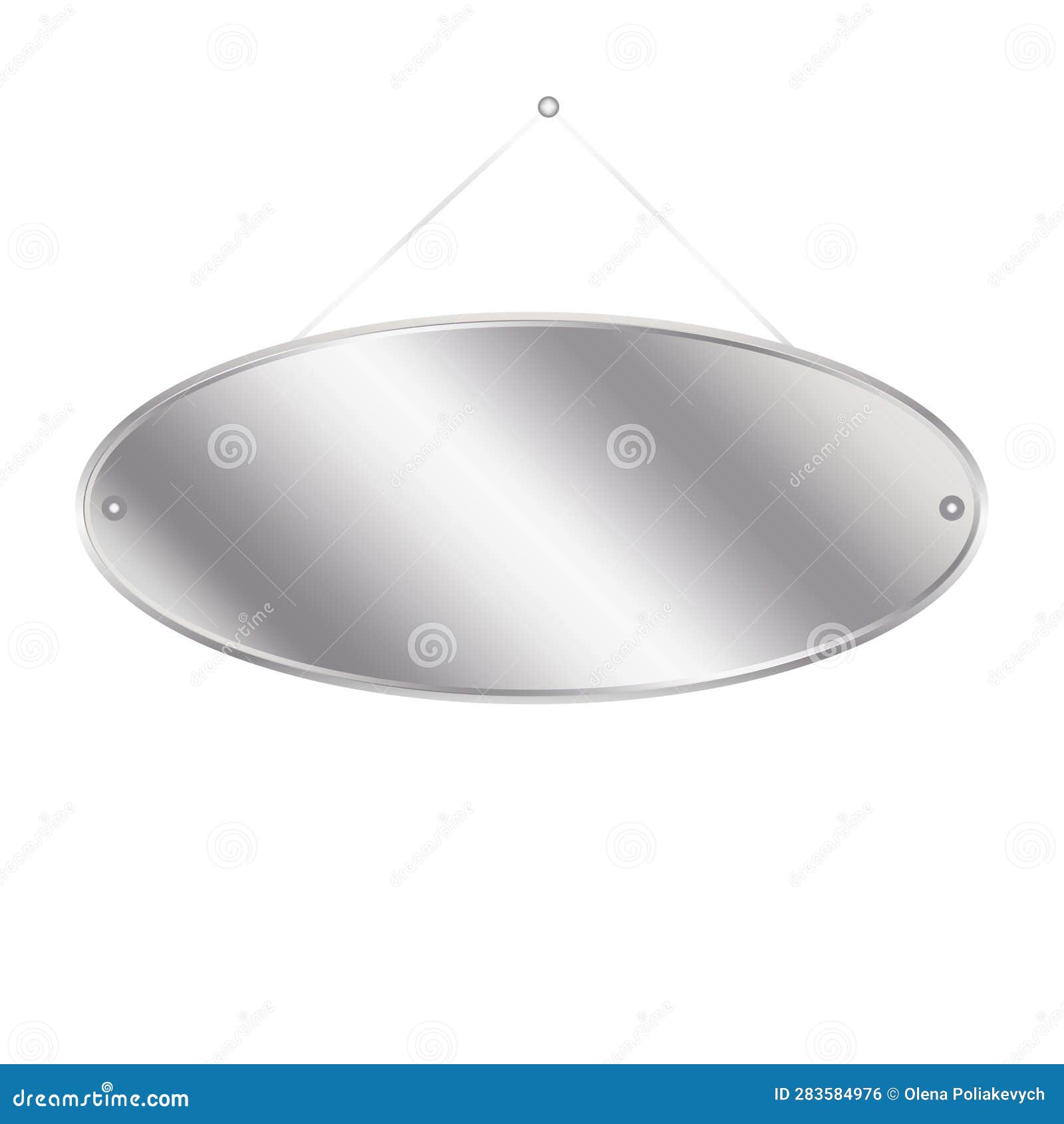 Silver Oval Plates. Oval Silver Shapes. Vector Illustration. EPS 10 ...