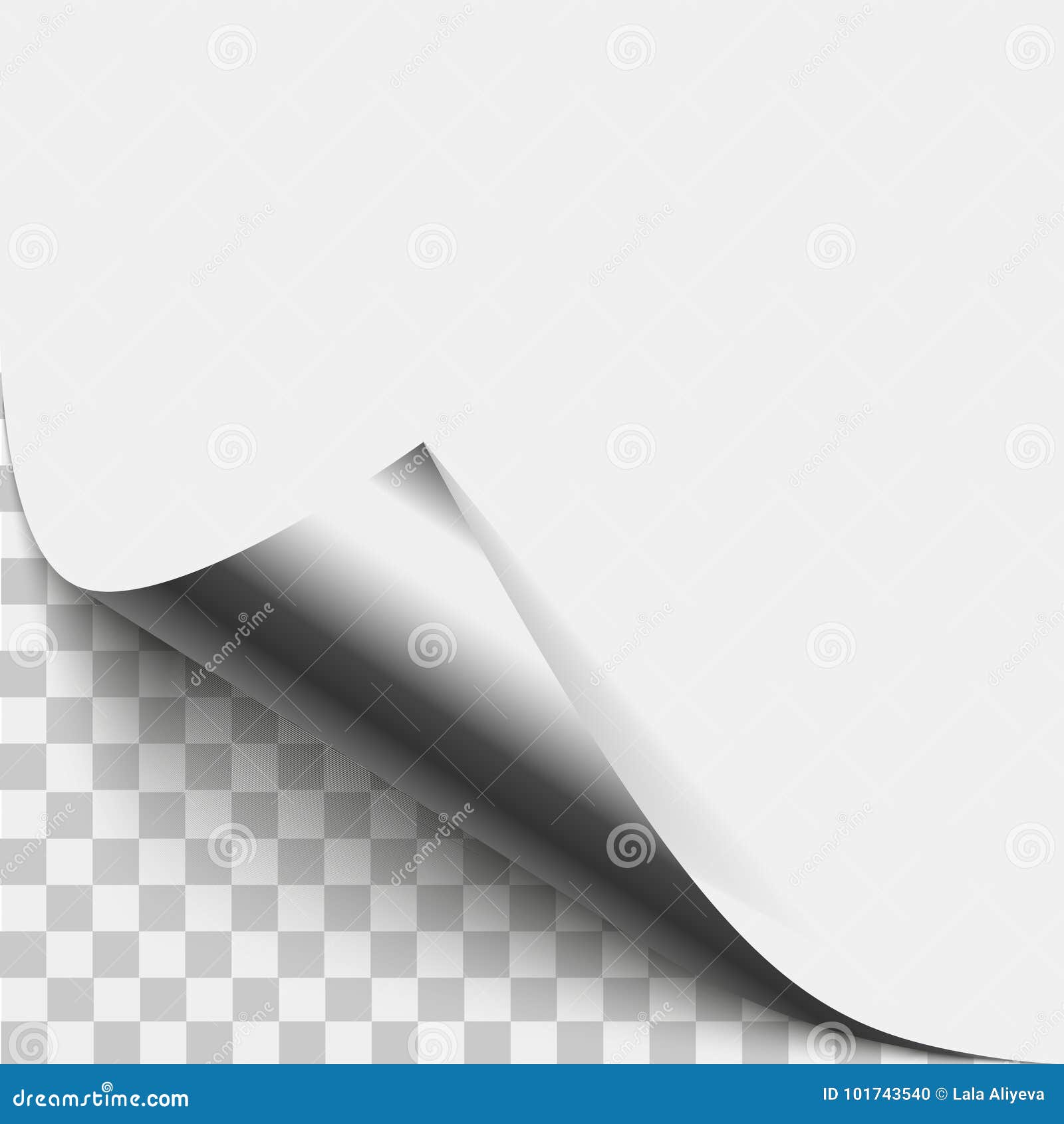 Silver Page Corner Peel. Silver Page Curled Fold With Shadow. Blank ...