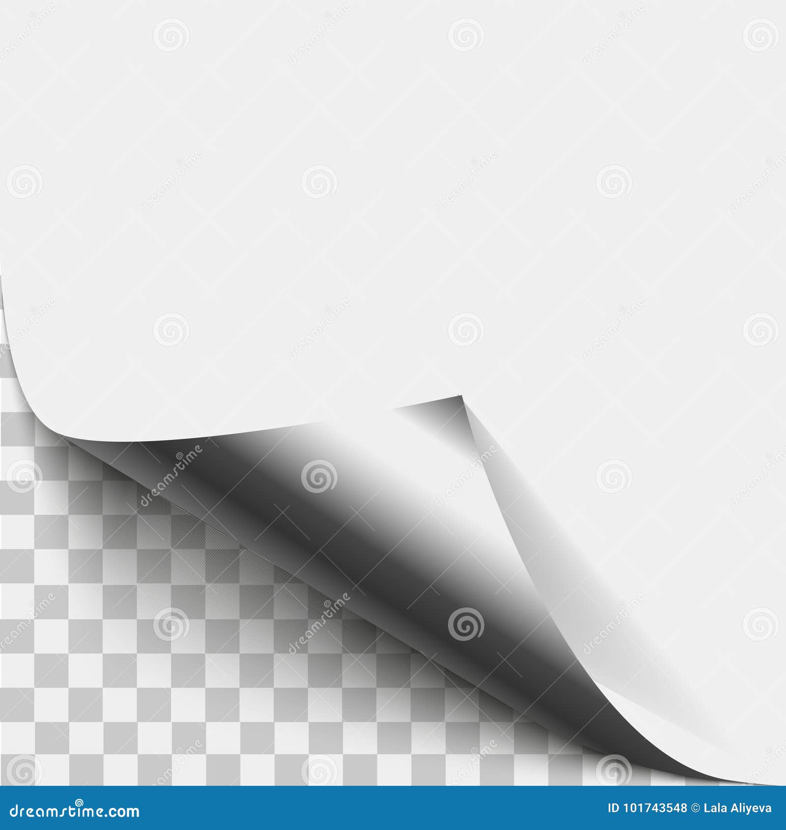 Silver Page Corner Peel. Silver Page Curled Fold with Shadow. Blank ...
