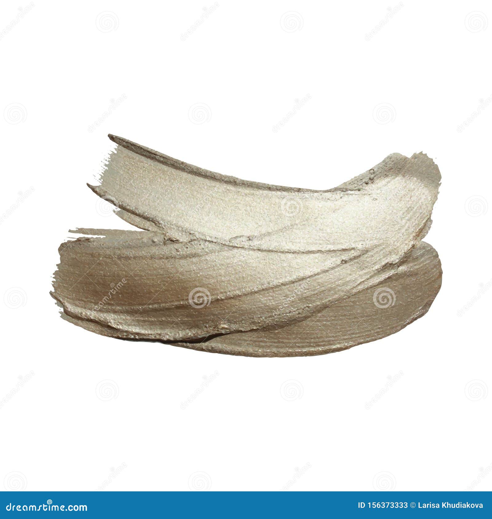 Silver Paint Brush Stroke On White Background. Vector Illustration ...