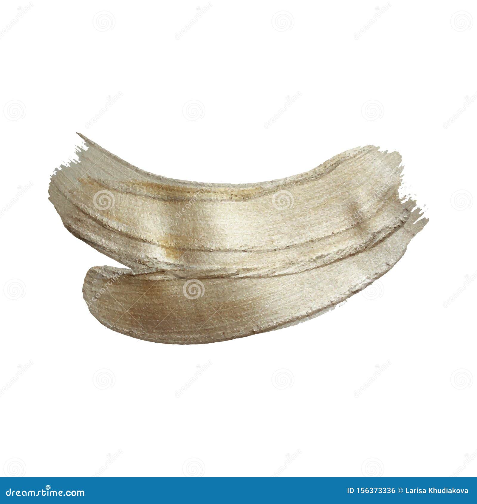 Silver Paint Brush Stroke on White Background. Vector Illustration ...