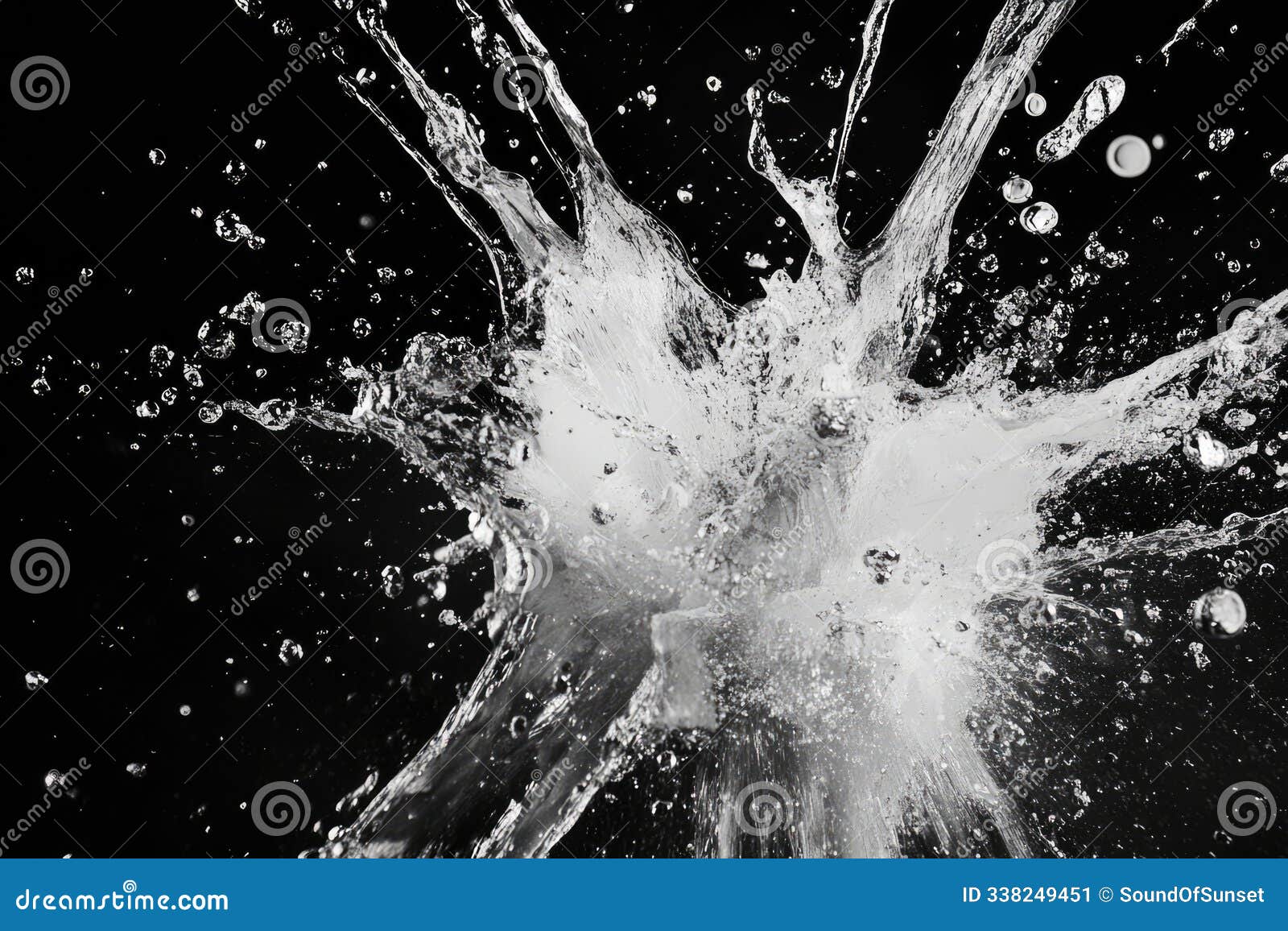 Silver Paint Explosion on Black Background. Mercury Quicksilver Splash ...