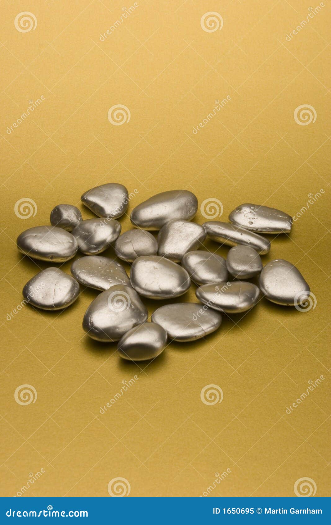 Silver painted stones stock image. Image of material, composition - 1650695