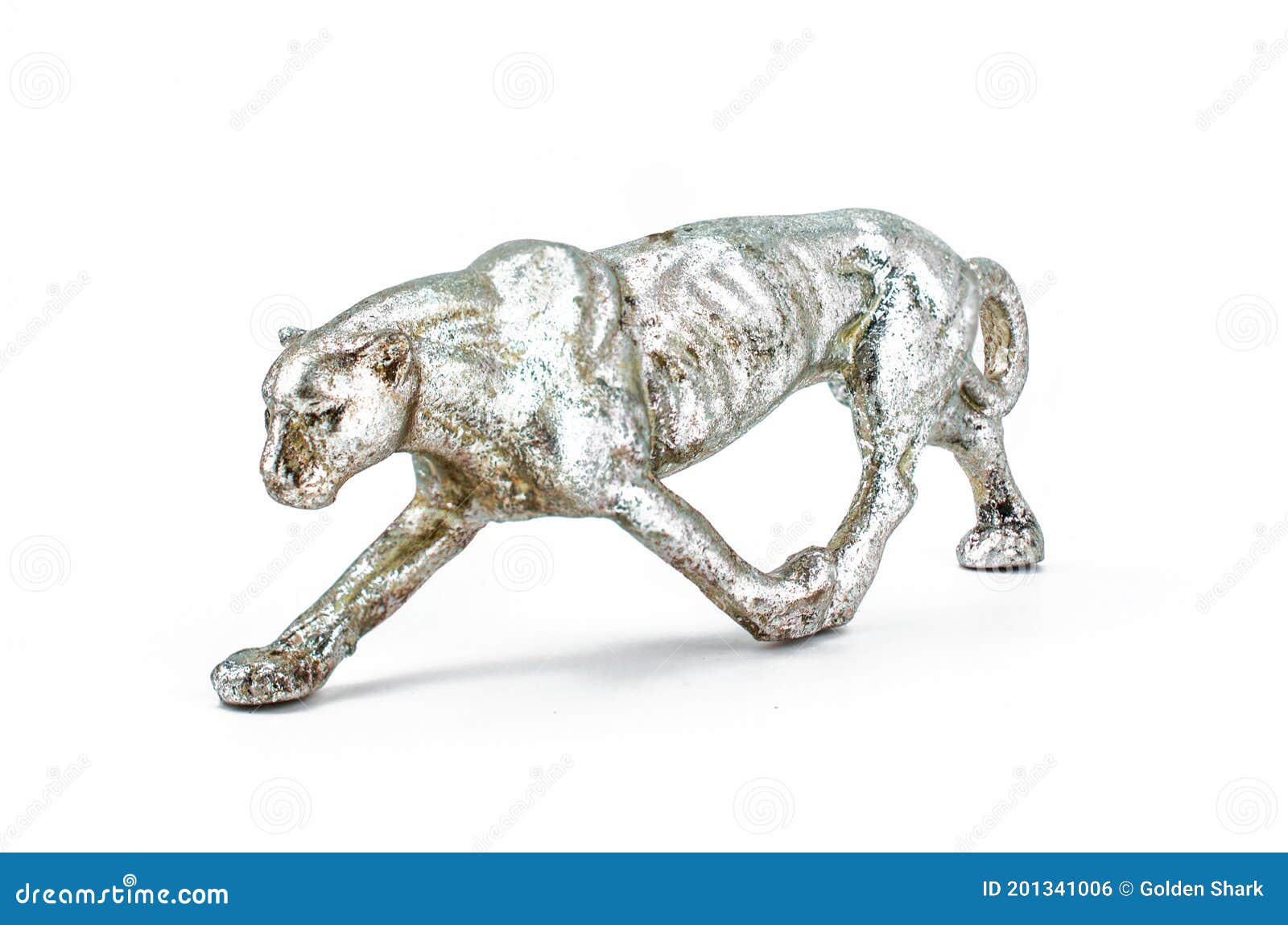 Silver Panther on White Background Stock Photo - Image of symbol ...