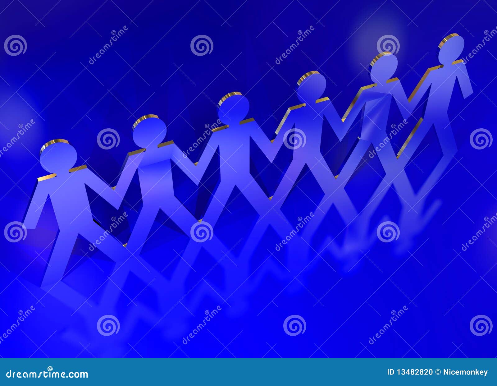 Silver paper chain men stock illustration. Illustration of business ...