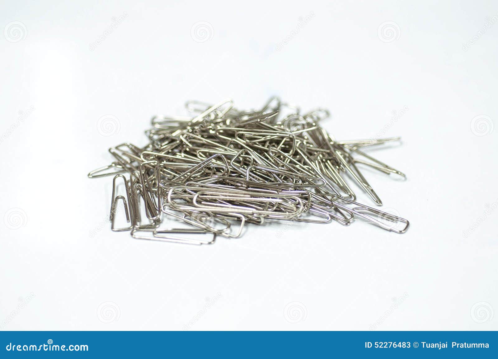 Silver paper clip isolated stock image. Image of fastener - 52276483