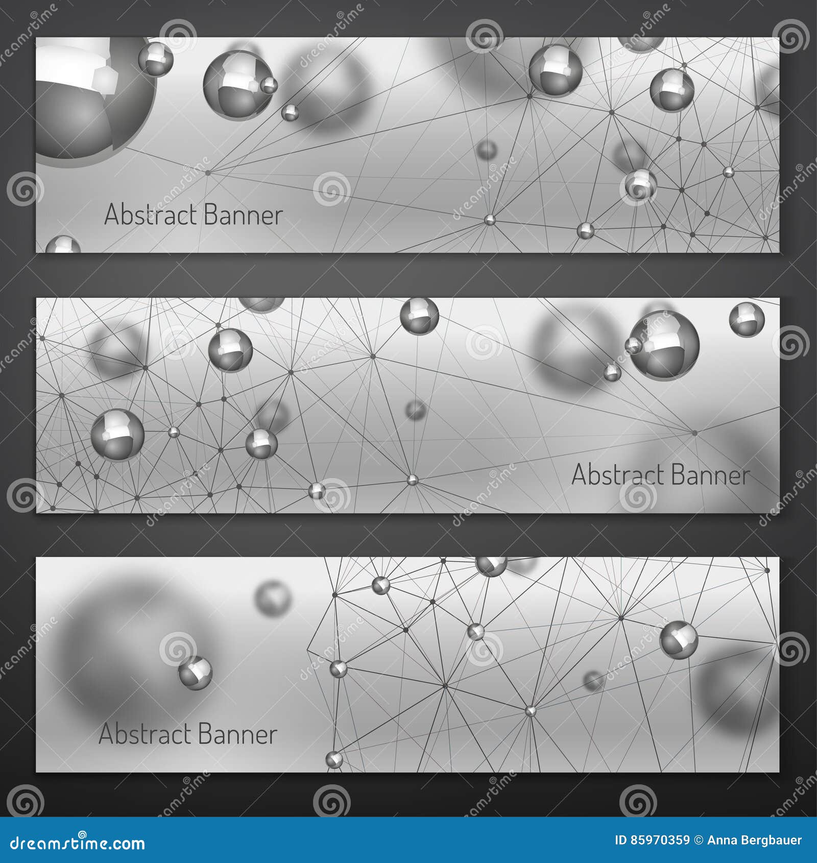 Silver Particles Banners stock vector. Illustration of atom - 85970359