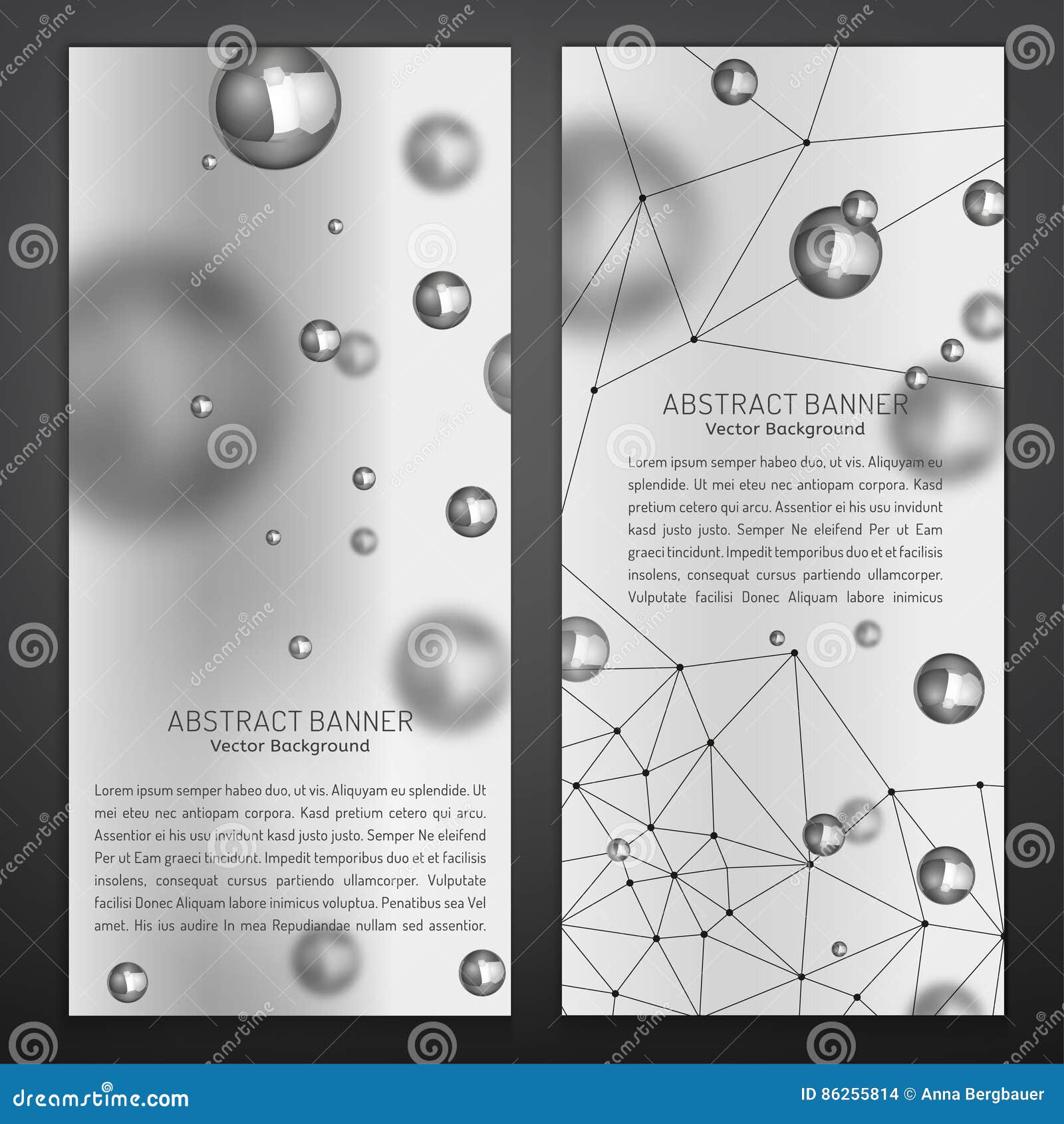 Silver Particles Banners stock vector. Illustration of microbiology ...