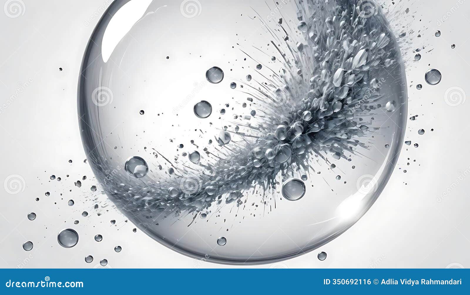 Silver Particles Exploding Inside a Transparent Orb Stock Illustration ...
