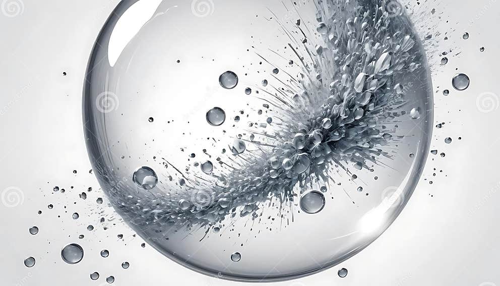 Silver Particles Exploding Inside a Transparent Orb Stock Illustration ...
