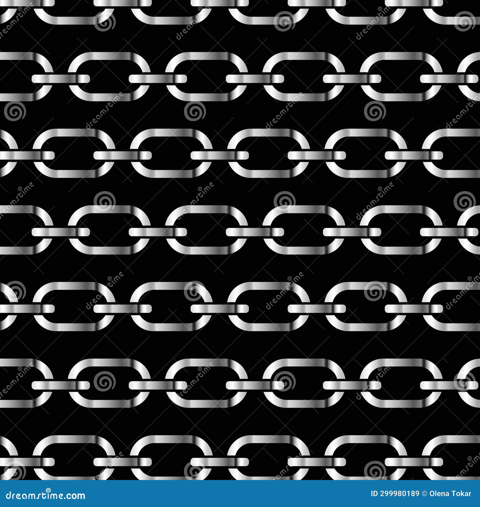 Silver Pattern Chains on a Black Background, Metal Links Repeat ...